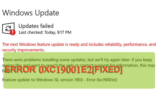 Fixing Windows Update Error 0xc19001e2